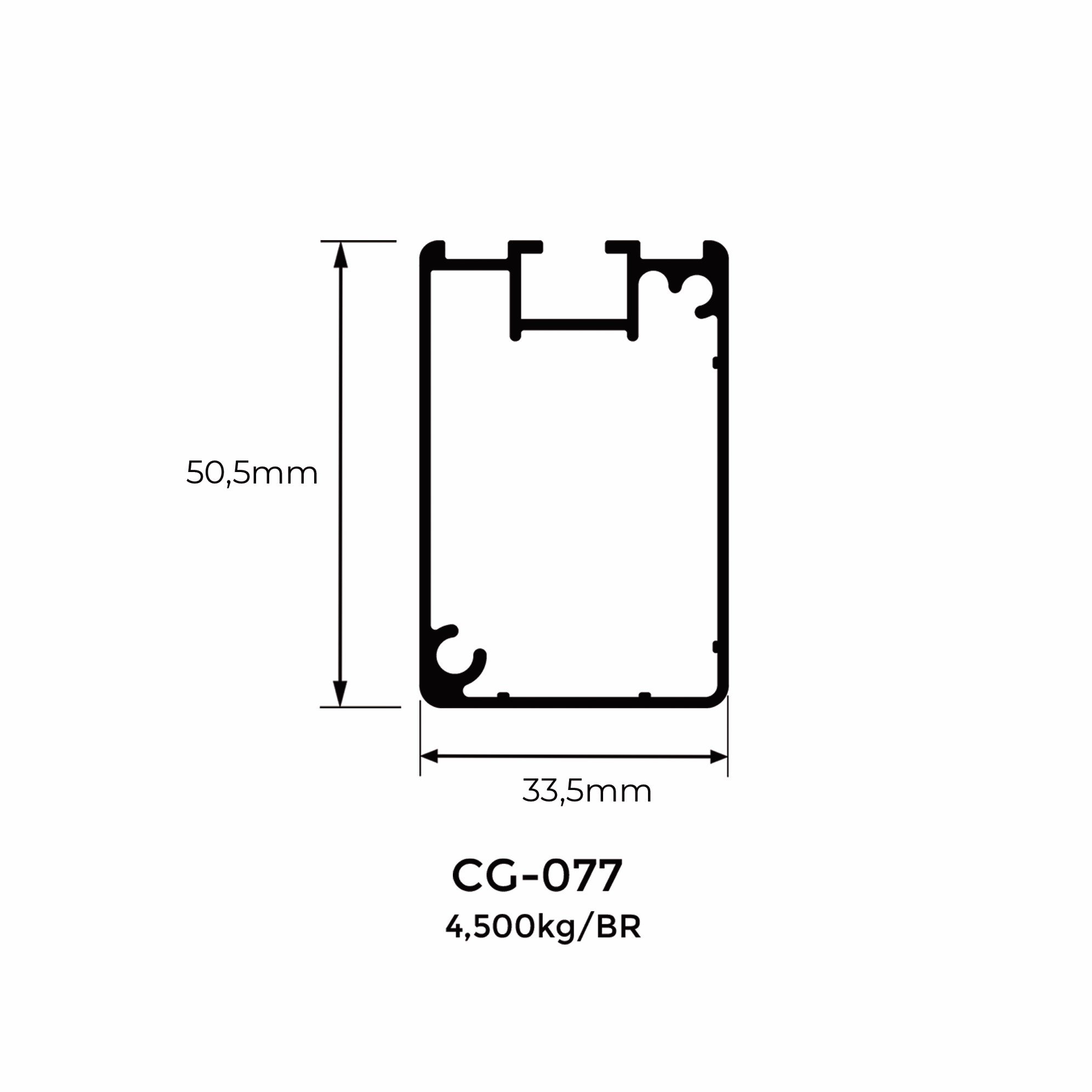 CG077 Perfil de alumínio coluna gradil panorama – 6 metros de comprimento
