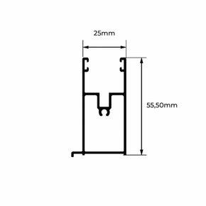 MN007 Perfil de alumínio guia da persiana da linha integrada - 6 metros - Bogoni Alumínios