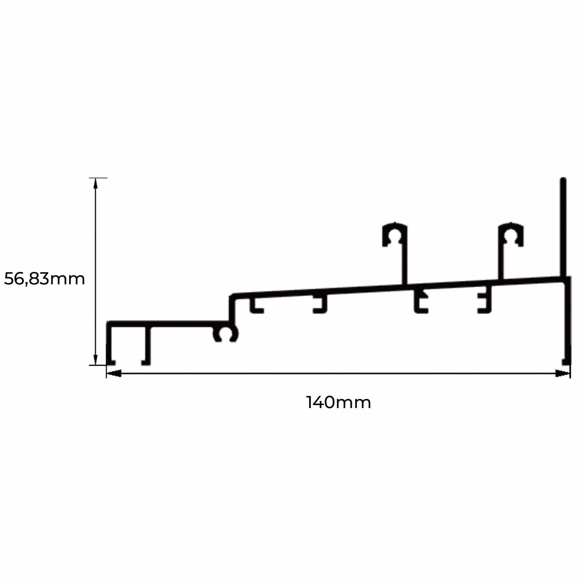 MN010 Perfil de alumínio trilho inferior da linha integrada - 6 metros - Bogoni Alumínios