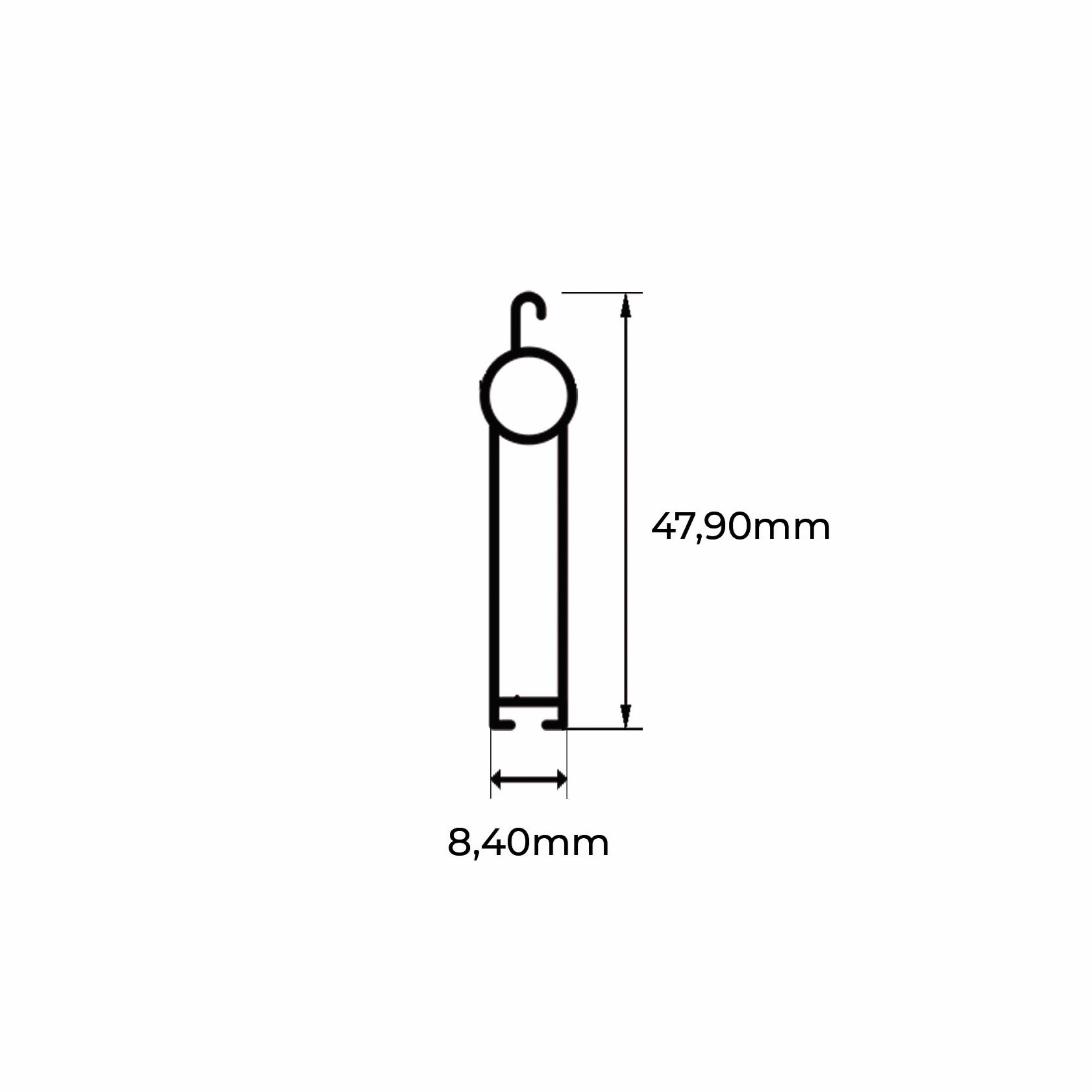 MN055 Perfil de alumínio primeira palheta linha integrada - 6 metros - Bogoni Alumínios