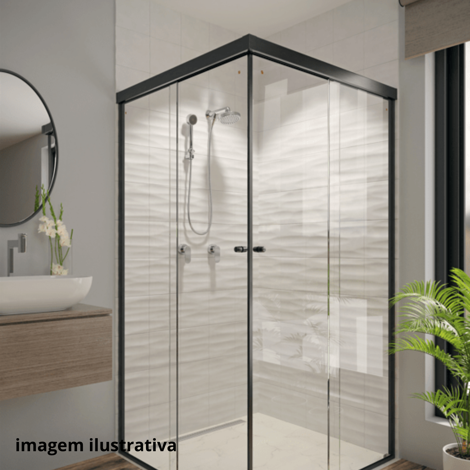 C1Q - Kit box canto trilho reto para banheiro - Bogoni Alumínios