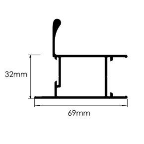 LG017 Perfil de alumínio montante central linha gold - 6 metros - Bogoni Alumínios