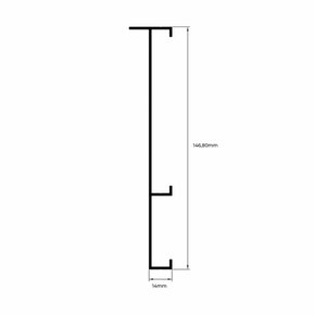 LG158 Perfil de alumínio marco lateral da linha Gold - 6 metros